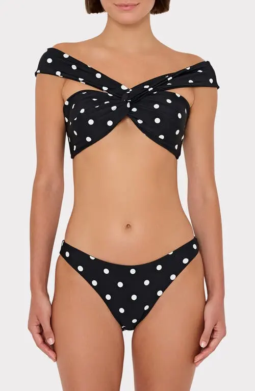 MILLY Olivia Polka Dot Twist Front Bikini Top