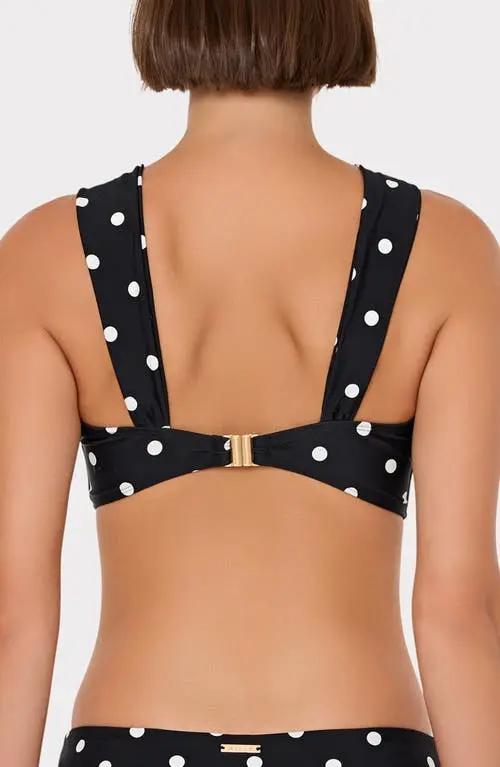 MILLY Olivia Polka Dot Twist Front Bikini Top