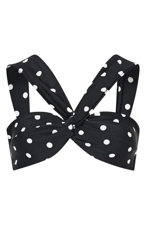 MILLY Olivia Polka Dot Twist Front Bikini Top