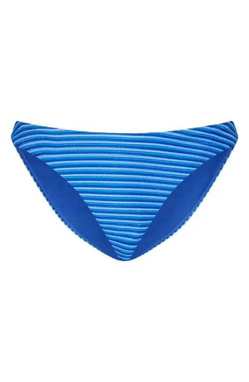 MILLY Margot Metallic Stripe Bikini Bottoms - Blue Multi