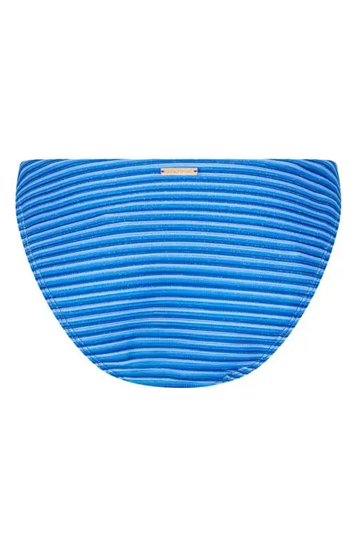 MILLY Margot Metallic Stripe Bikini Bottoms - Blue Multi