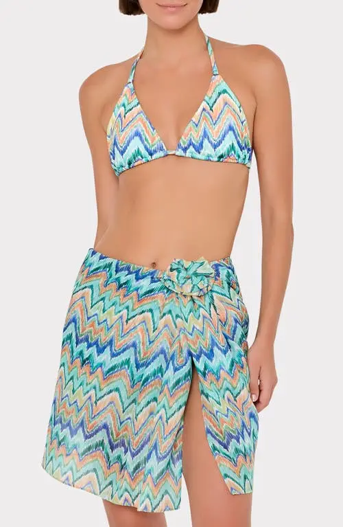 MILLY Tropical Chevron Print Cover-up Sarong