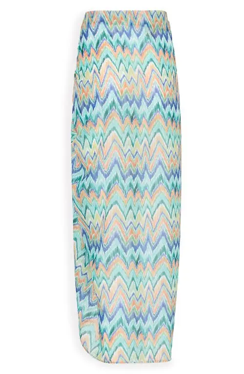 MILLY Tropical Chevron Print Cover-up Sarong