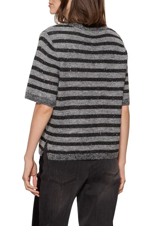 Sanctuary Striped Sequined Sweater