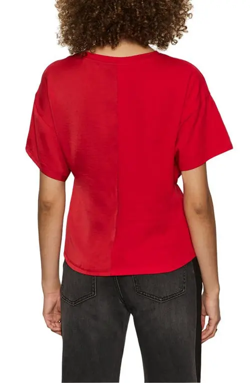 Sanctuary Satin And Cotton Gathered T-shirt