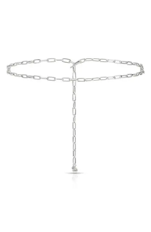 Ettika Paper Clip Chain Belt - Silver