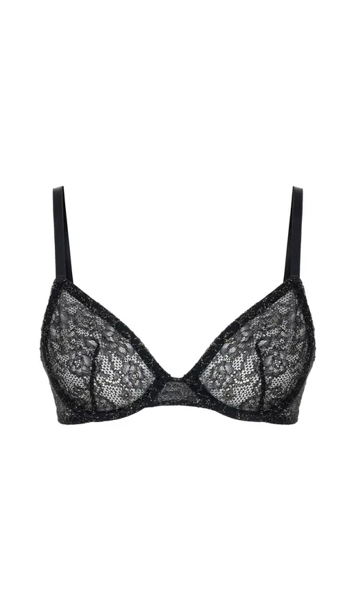 MERS SILK Shiny Lace Bra