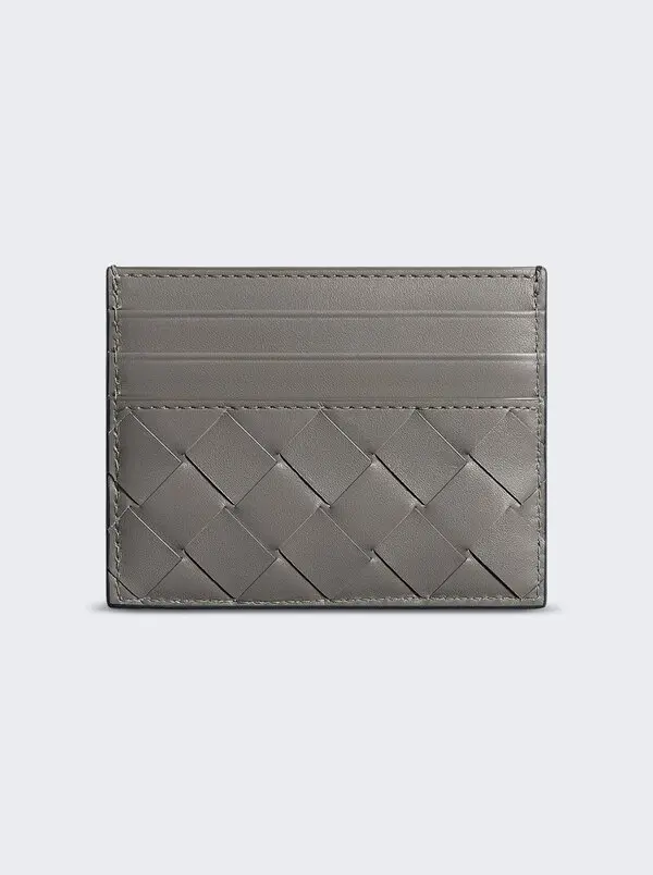 Bottega Veneta Intrecciato Credit Card Case Midnight And Basalt - Navy