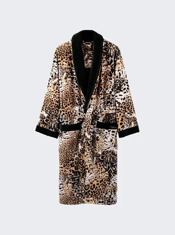 Roberto Cavalli Bath Robe Leopard - Brown