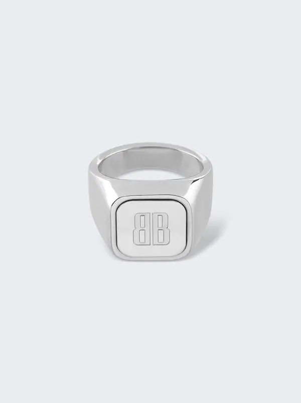 Balenciaga Nano Signet Ring - Silver