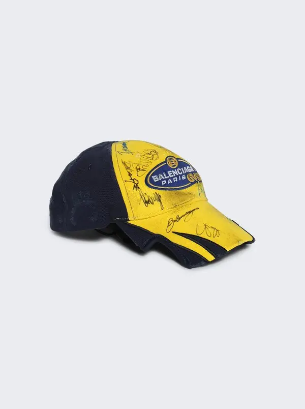 Balenciaga Scribble Logo Baseball Cap In Yellow - 30% Off