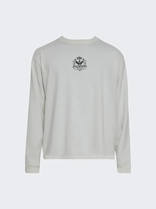 Rhude Grand Cru Crest Long Sleeve Tee Vintage And Black - White
