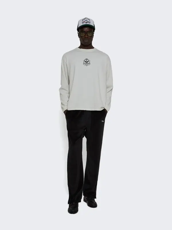 Rhude Grand Cru Crest Long Sleeve Tee Vintage And Black - White