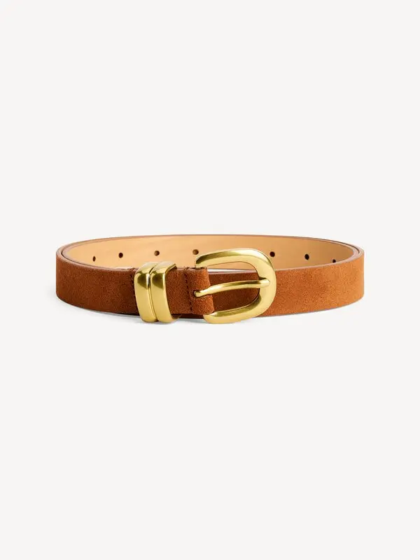 BY MALENE BIRGER Zoilo Suede Belt - Brown Patina