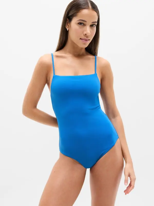 Athleta Straight Neck One-piece Swimsuit - Breaker
