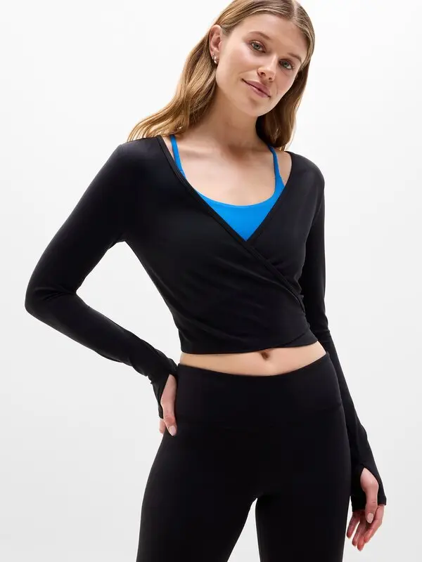 Athleta Transcend Wrap Crop Top