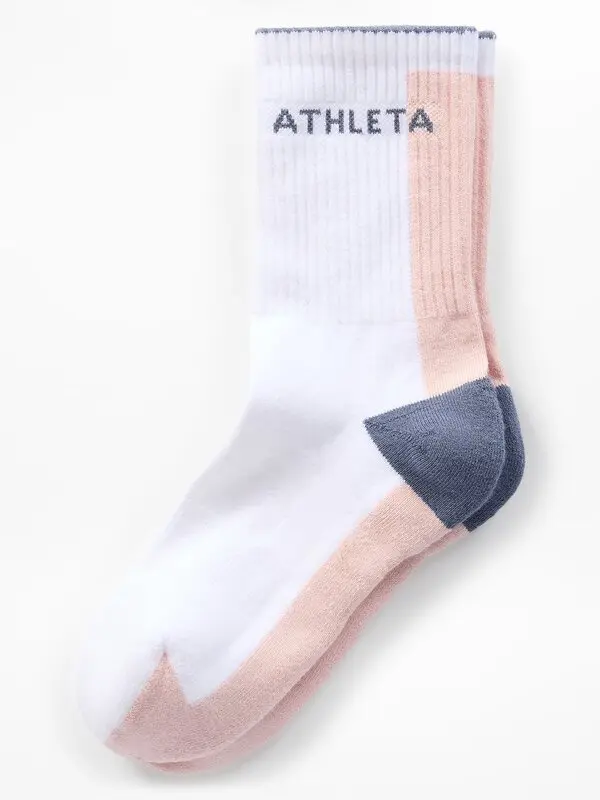 Athleta Everyday Crew Socks - Pink Sand/slate