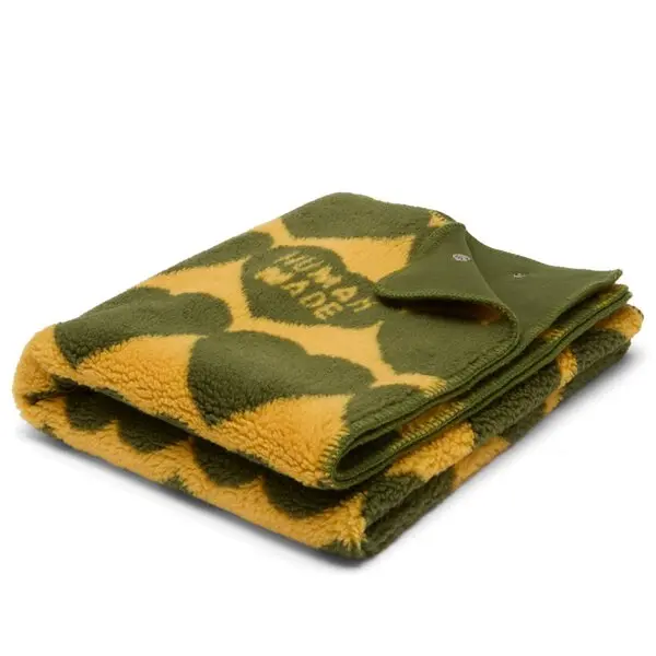 HUMAN MADE Heart Fleece Blanket - Olive Drab