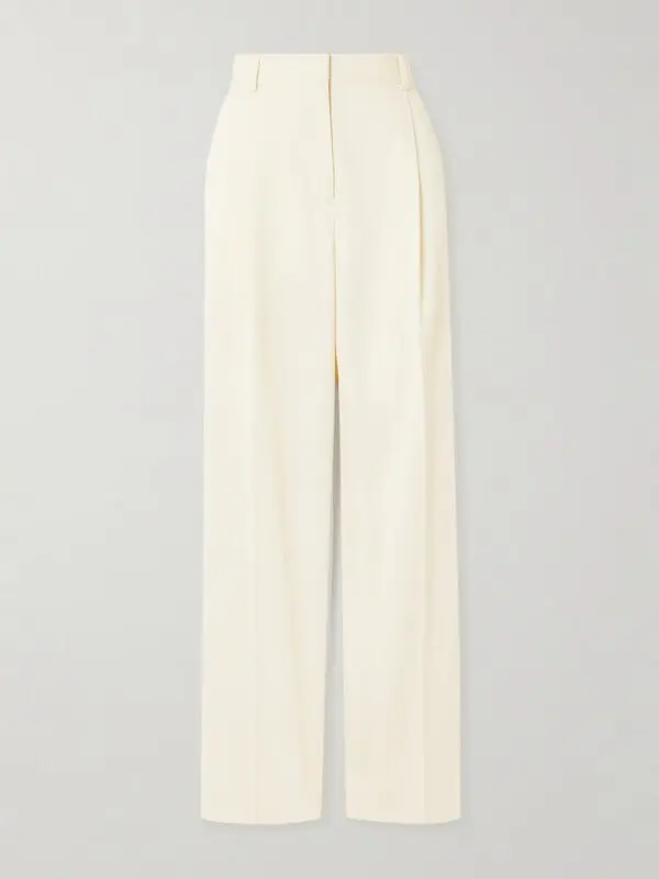 TOTEME Pleated Twill Wide-leg Pants