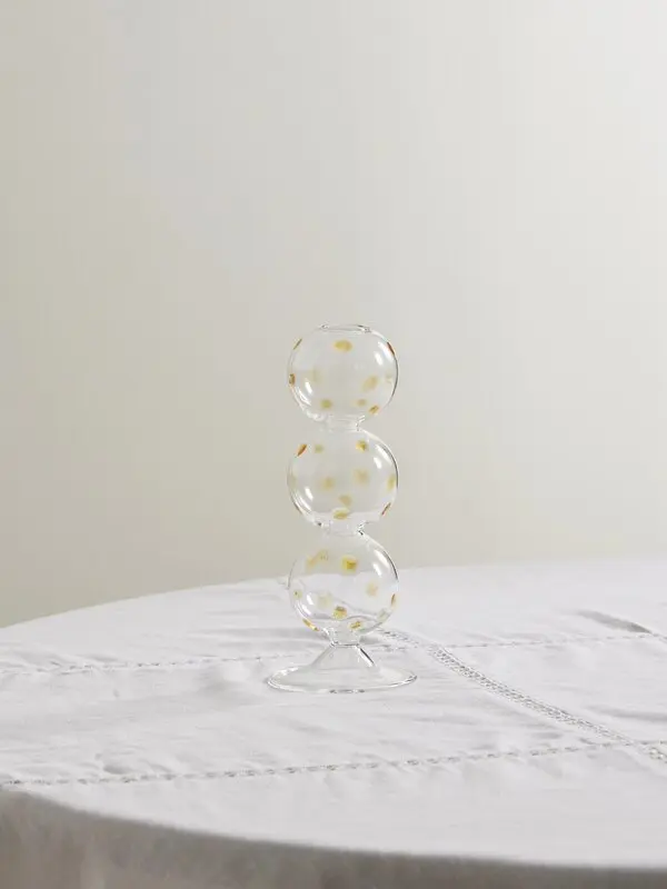GOHAR WORLD Tall Glass Candleholder - Yellow