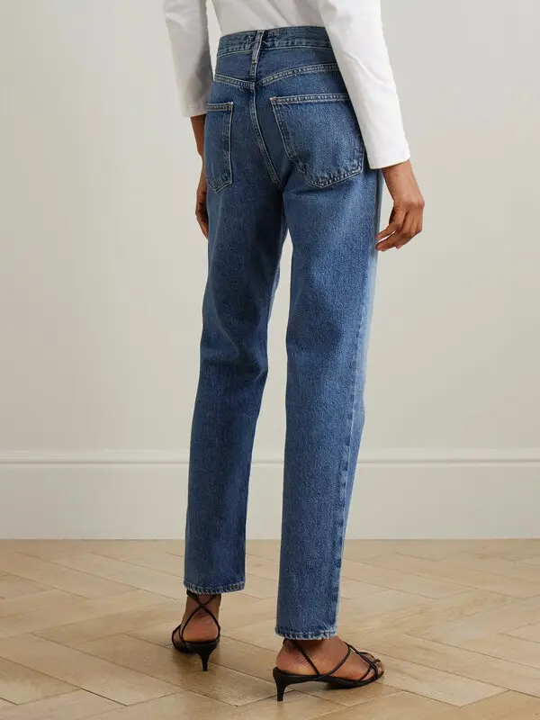 AGOLDE Lana Distressed Mid-rise Straight-leg Jeans