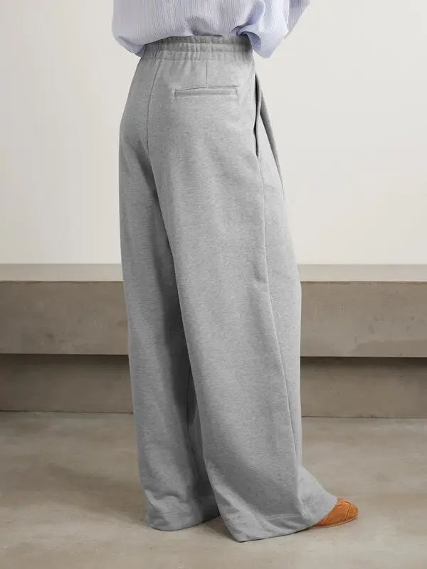 Dries Van Noten Pleated Wide-leg Cotton-jersey Track Pants