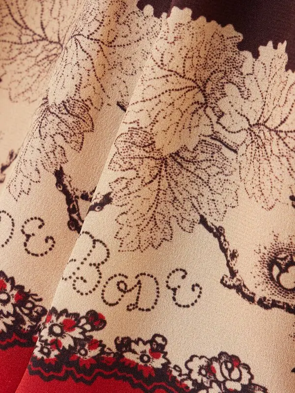 BODE Storybook Tap Printed Silk Shorts - Red