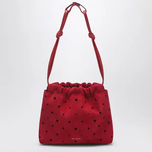 Manu Atelier Romy Perforated Suede Pouch