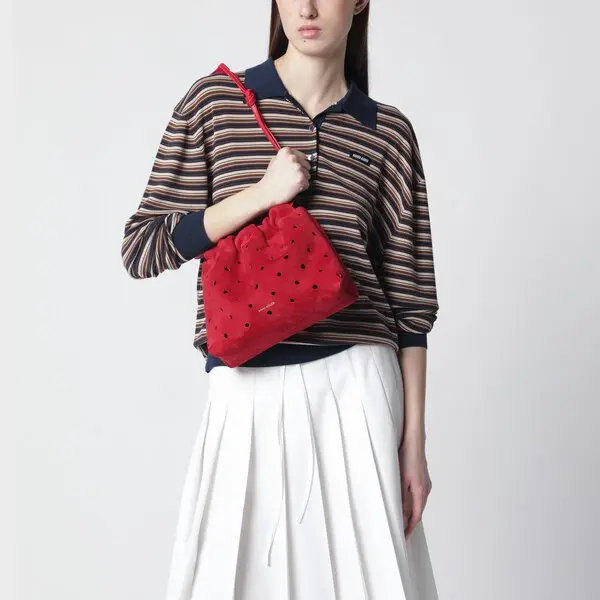 Manu Atelier Romy Perforated Suede Pouch