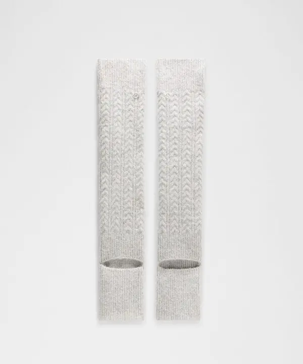 Lululemon Wool-blend Cable-knit Leg Warmers - Heathered Misty Grey