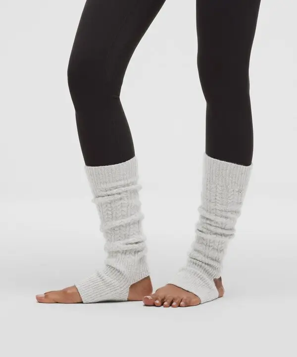 Lululemon Wool-blend Cable-knit Leg Warmers - Heathered Misty Grey