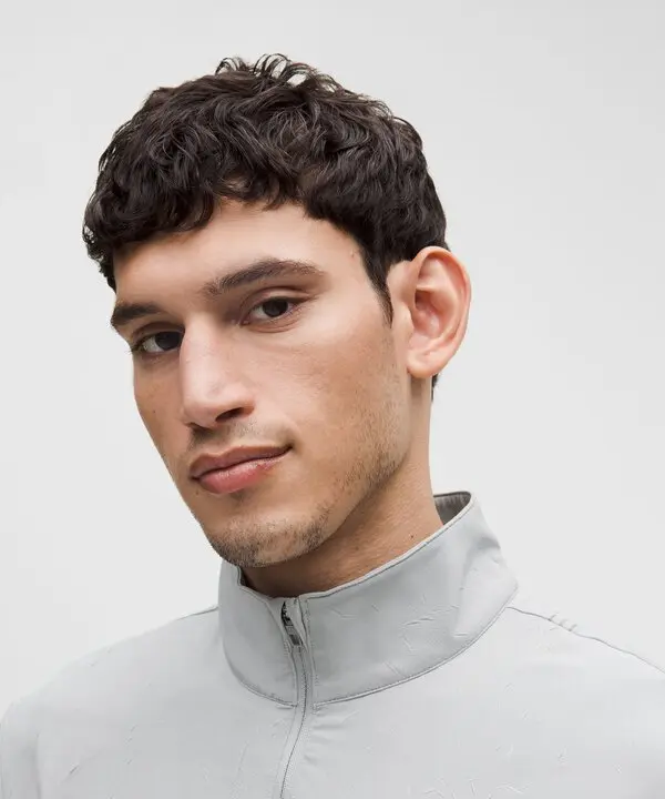 Lululemon Crinkle Texture Half Zip - Silver Drop