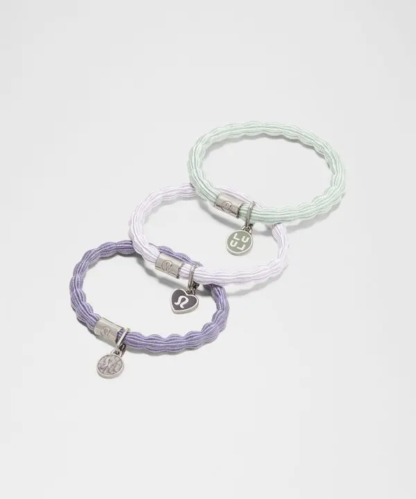 Lululemon Charm Hair Ties - Fog Green/faint Lavender/grape Mist/silver