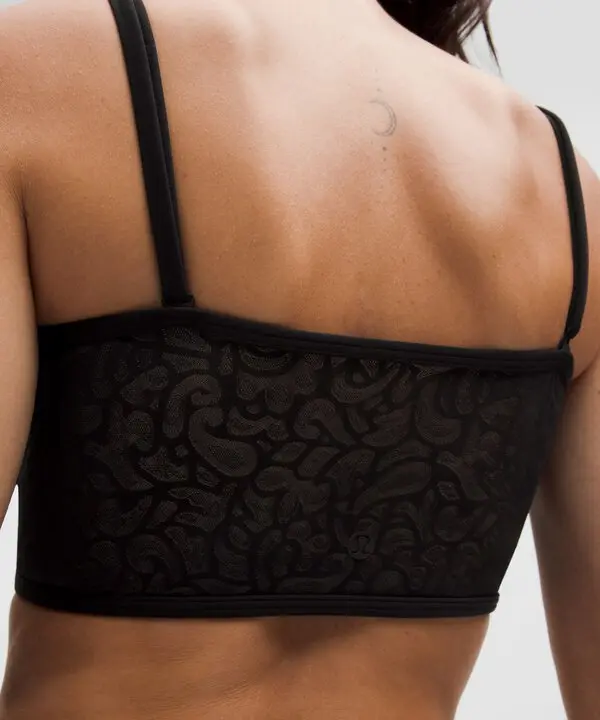 Lululemon Nulu Paisley Lace-back Yoga Bra - Black/paisley Lace Jacquard Black