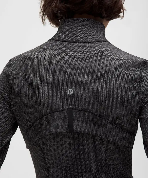 Lululemon Define Cropped Jacket - Heathered Herringbone Heathered Deep Coal Black