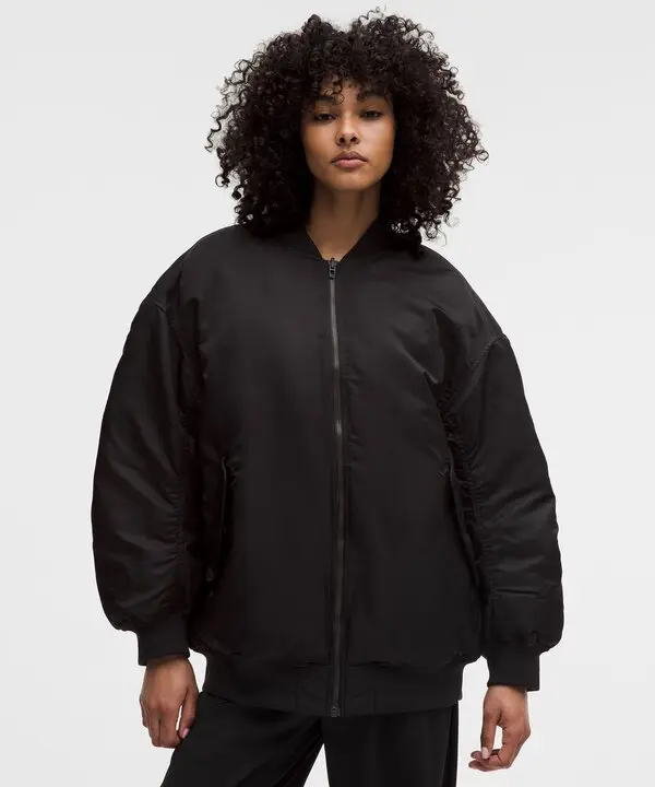 Lululemon Reversible Oversized 600-down-fill Bomber Jacket - Black