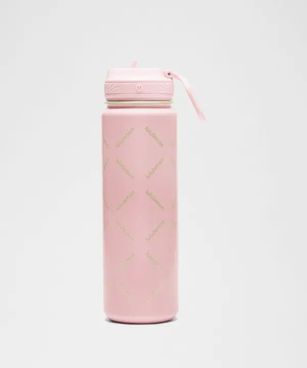 Lululemon Back To Life Sport Bottle 24oz Straw Lid - Blissful Pink
