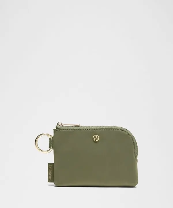 Lululemon Clippable Card Pouch - Bay Leaf/gold
