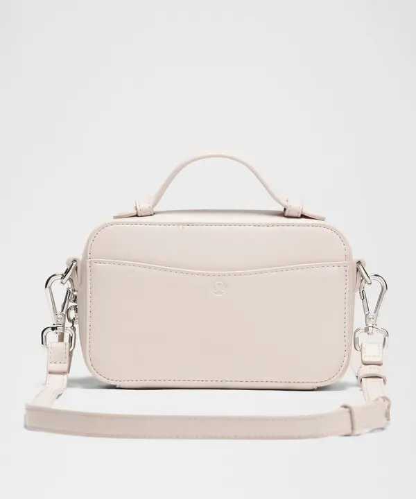 Lululemon Leather Alternative Camera Crossbody Bag - Cashew/silver