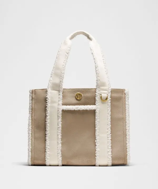 Lululemon Boxy Tote Bag - Sheer Oak/light Ivory/antique Brass