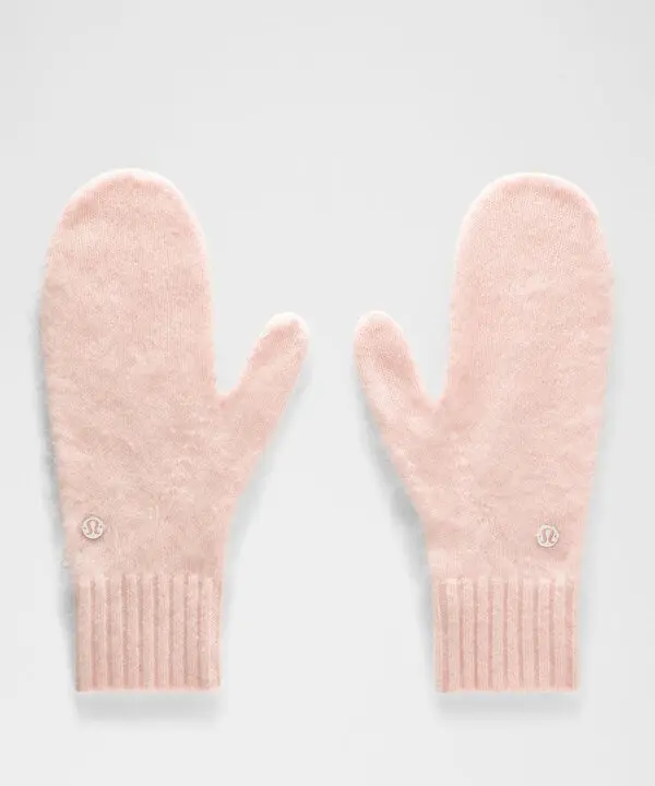 Lululemon Fuzzy Cashmere Mittens - Butter Pink
