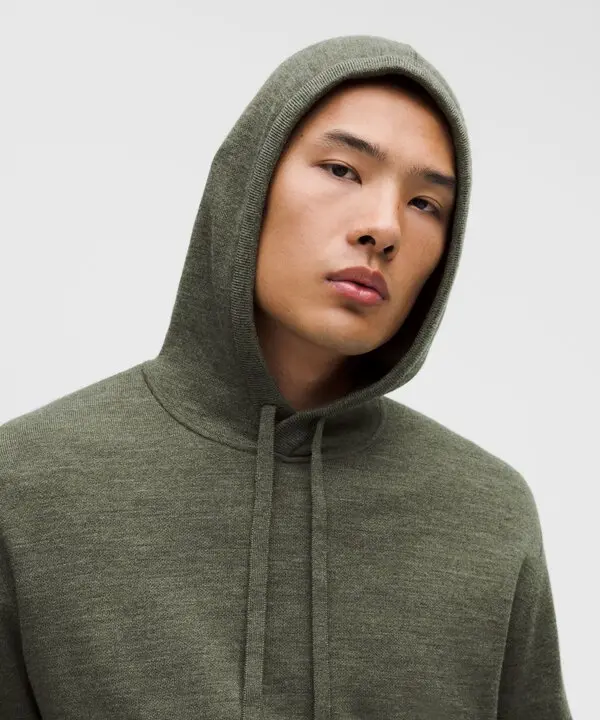 Lululemon Merino Wool Pullover Hoodie - Heathered Olive Brown