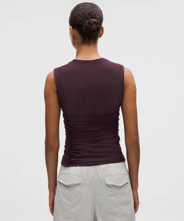 Lululemon Mesh Ruched Tank Top - Black Plum