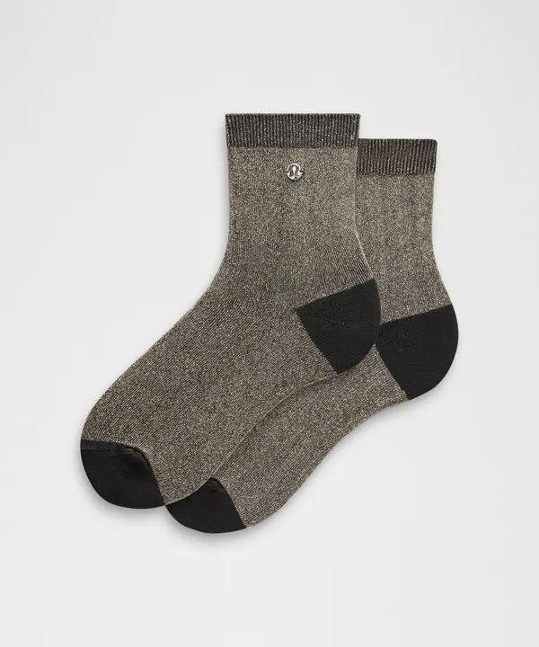 Lululemon Glitter Quarter Socks - Black
