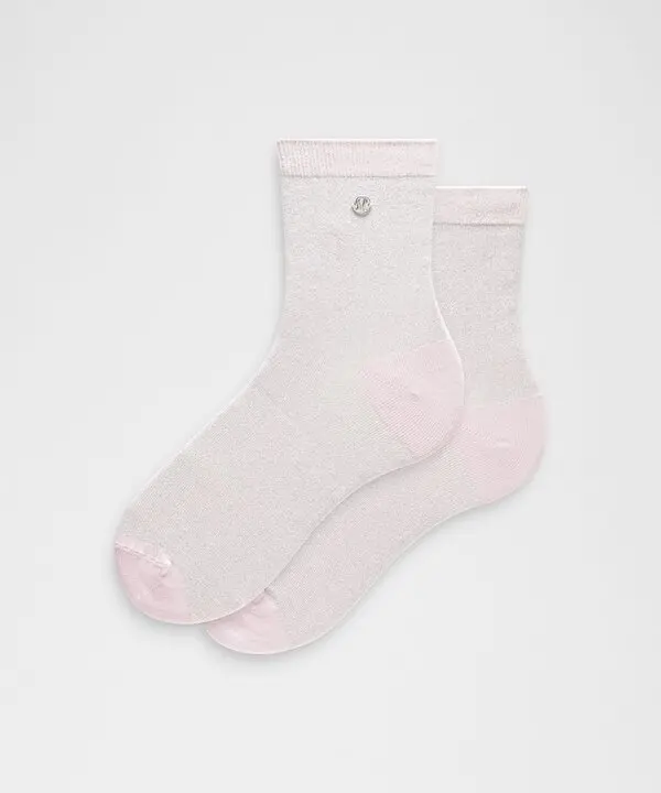 Lululemon Glitter Quarter Socks - Blissful Pink