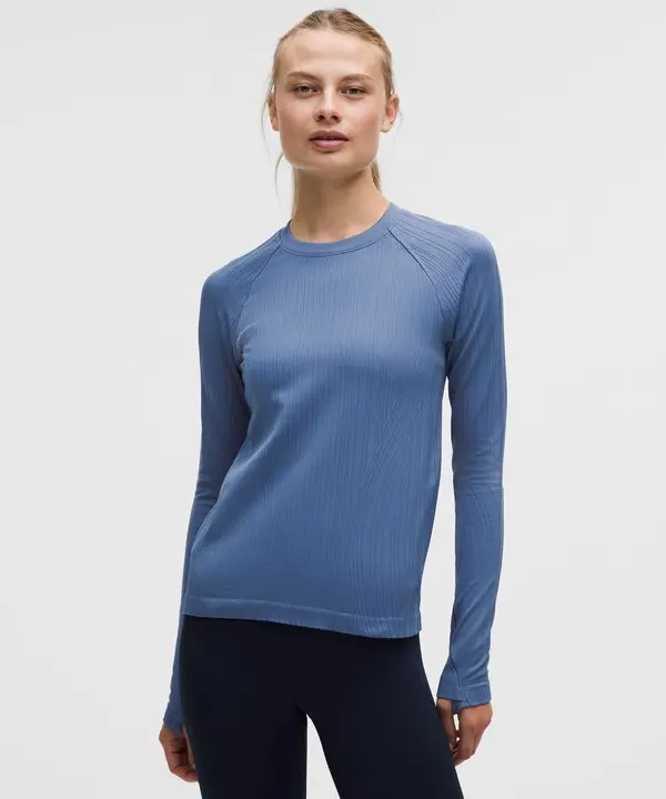 Lululemon Rest Less Variegated Ribbed Pullover - Contour Variegated Rib Brilliant Blue