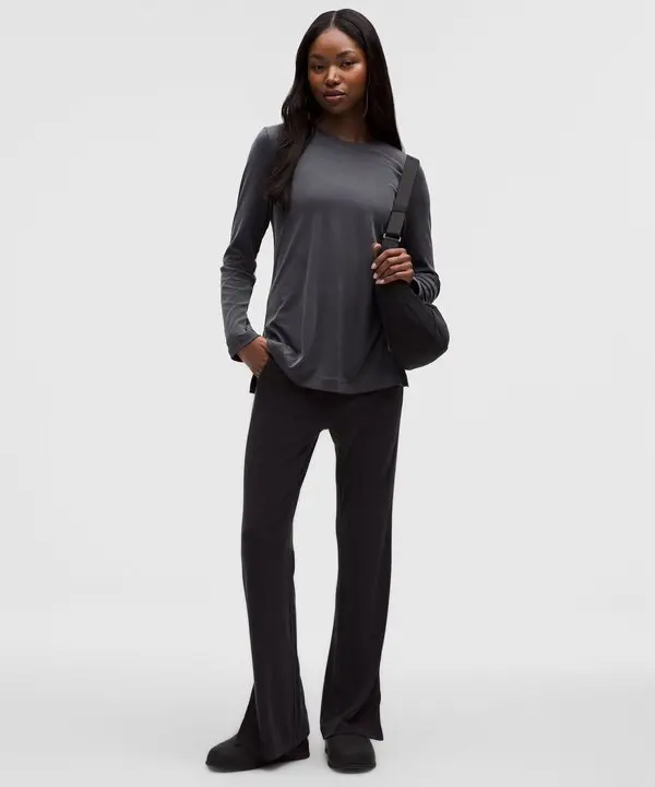 Lululemon Ribbed Drapey Softstreme Long-sleeve Tunic - Coal