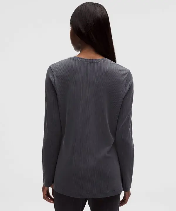 Lululemon Ribbed Drapey Softstreme Long-sleeve Tunic - Coal