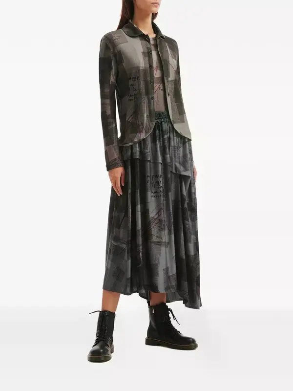 Y’s Newspaper-print Skirt