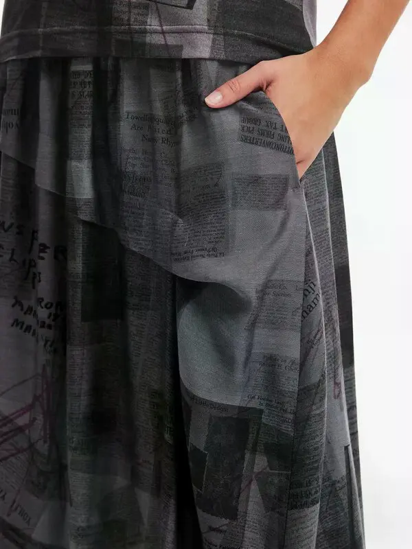 Y’s Newspaper-print Skirt